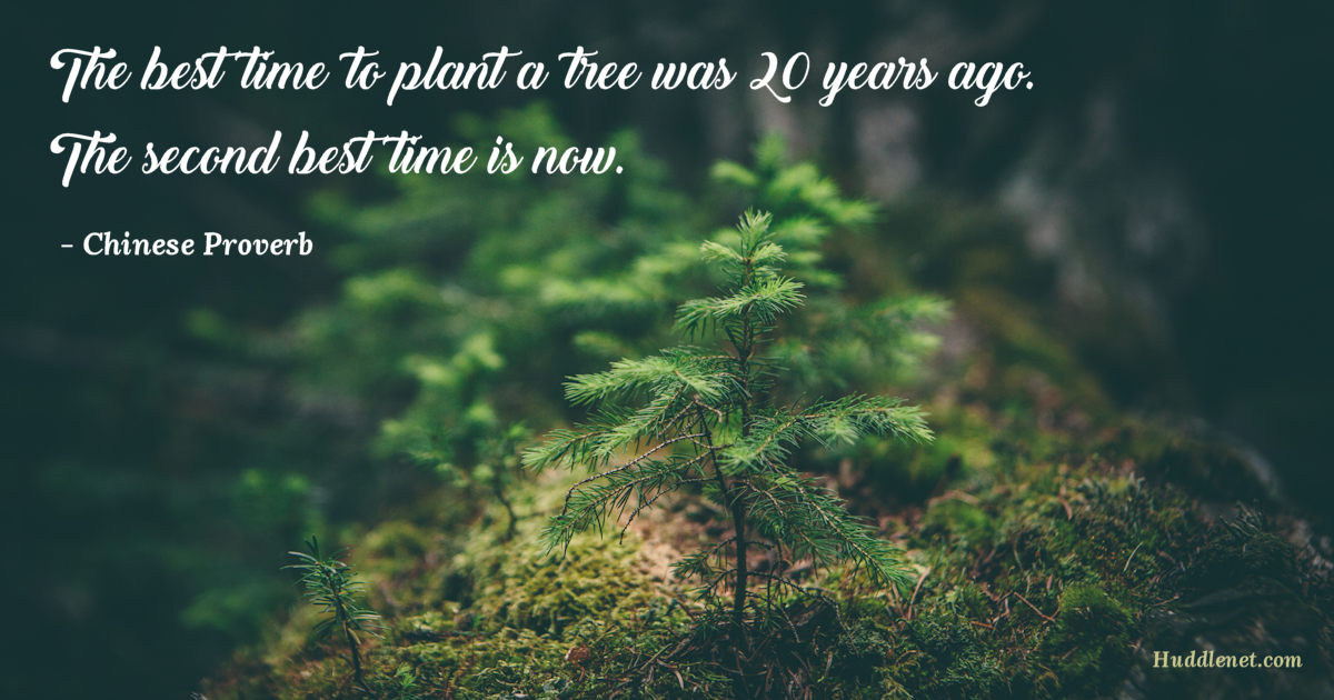 The best time to plant a tree was 20 years ago. The second best time is ...